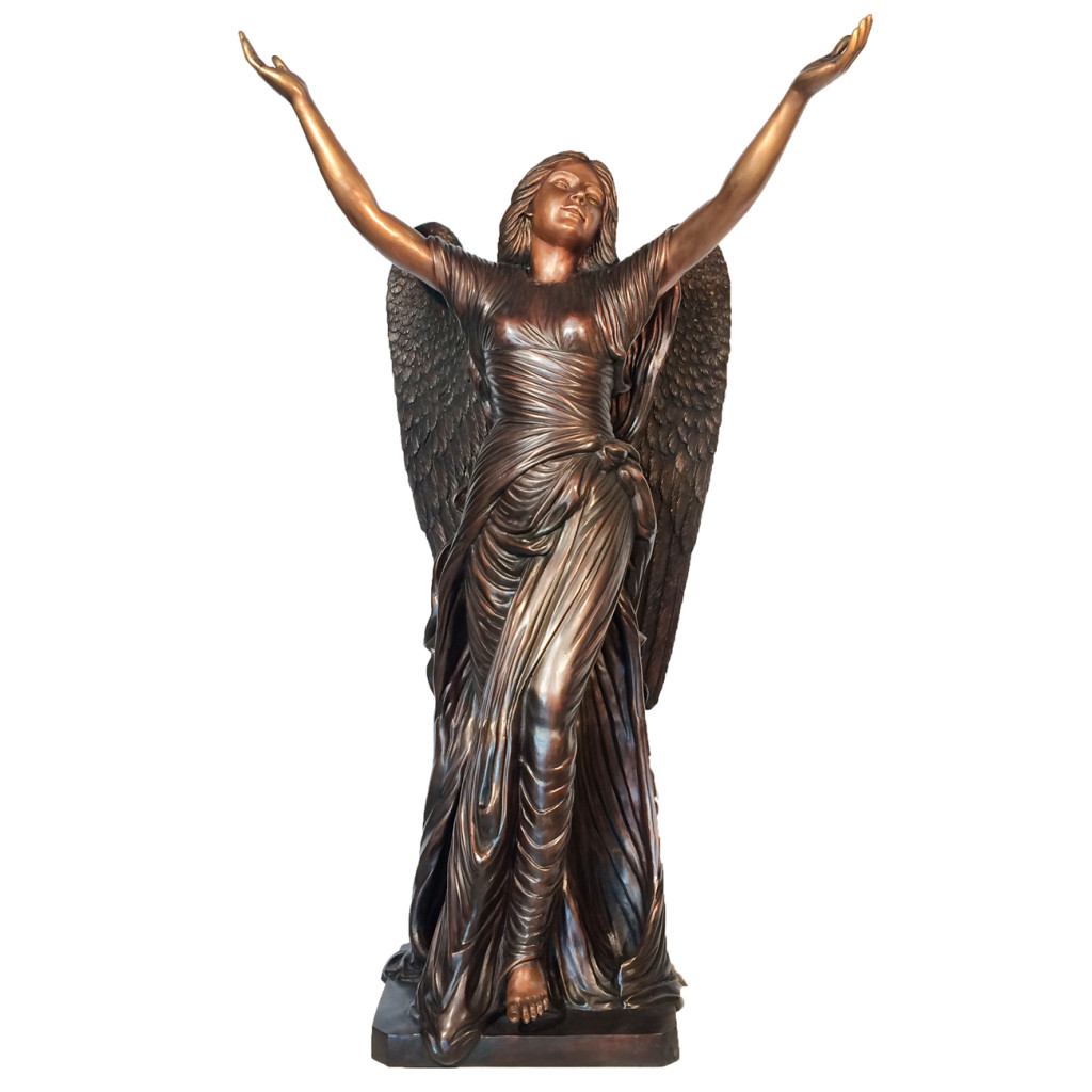 Bronze Angel of Mercy Sculpture - Metropolitan Galleries Inc.