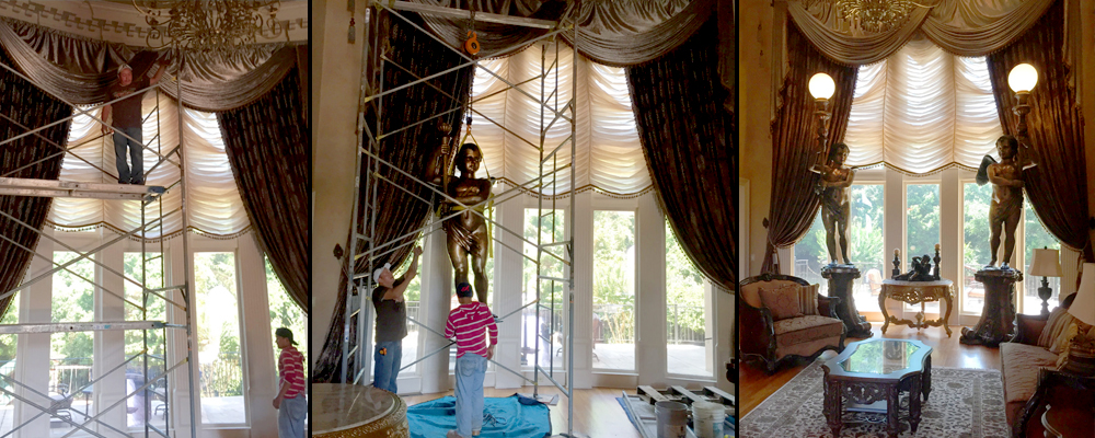 LARGE CUPID TORCHERE INSTALLATION - Metropolitan Galleries Inc.