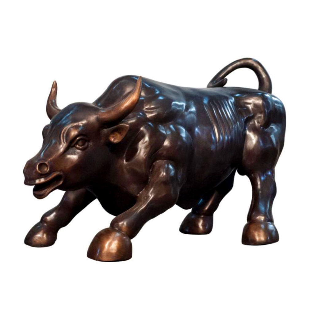 Bronze Wall Street Bull Sculpture - Metropolitan Galleries Inc.
