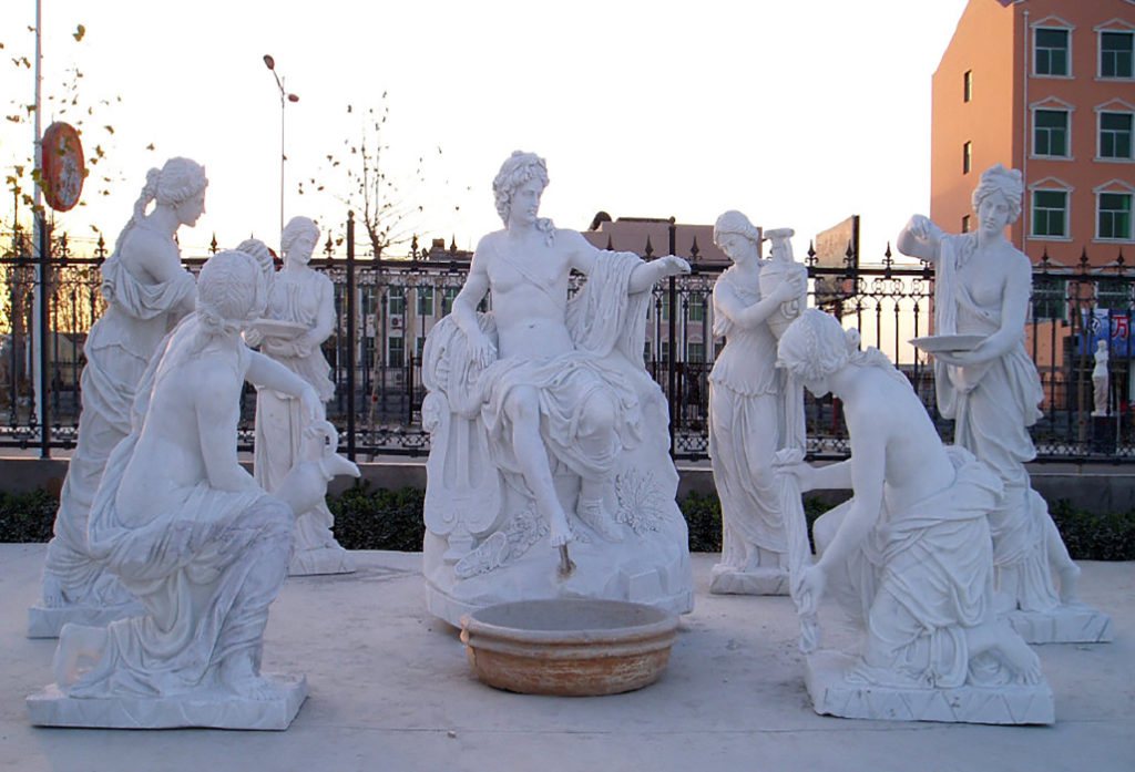 Marble Apollo & Nymphs Sculpture Set | Metropolitan Galleries Inc.