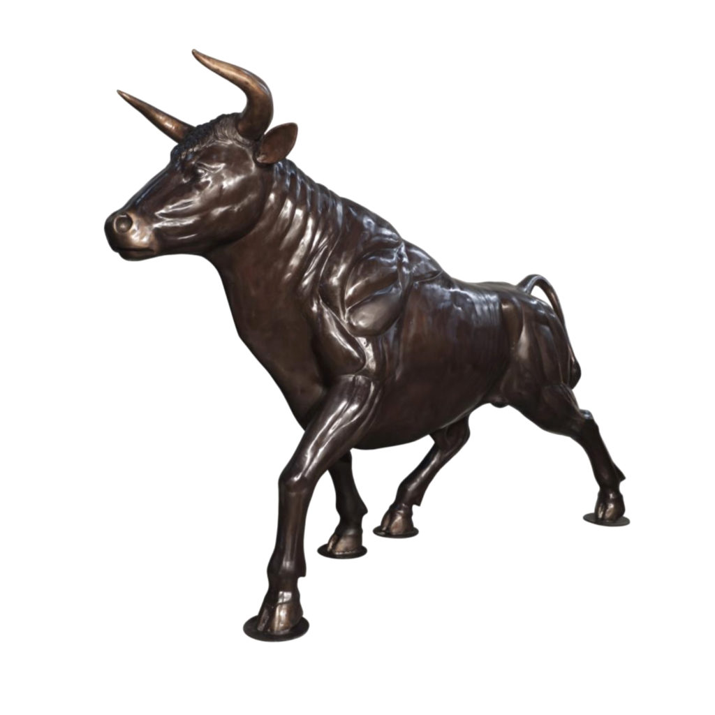 Bronze Walking Bull Sculpture - Metropolitan Galleries Inc.