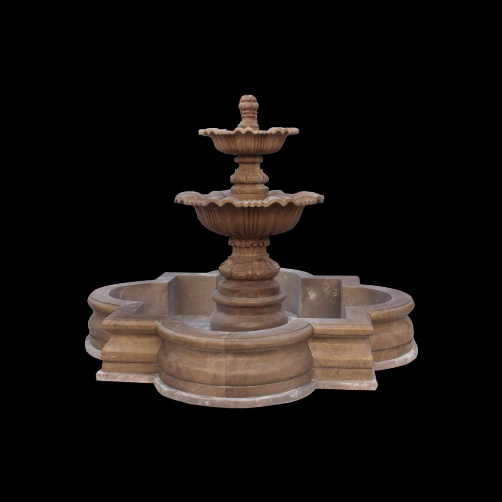 Marble Traditional Tier Fountain with Basin - Metropolitan Galleries Inc.
