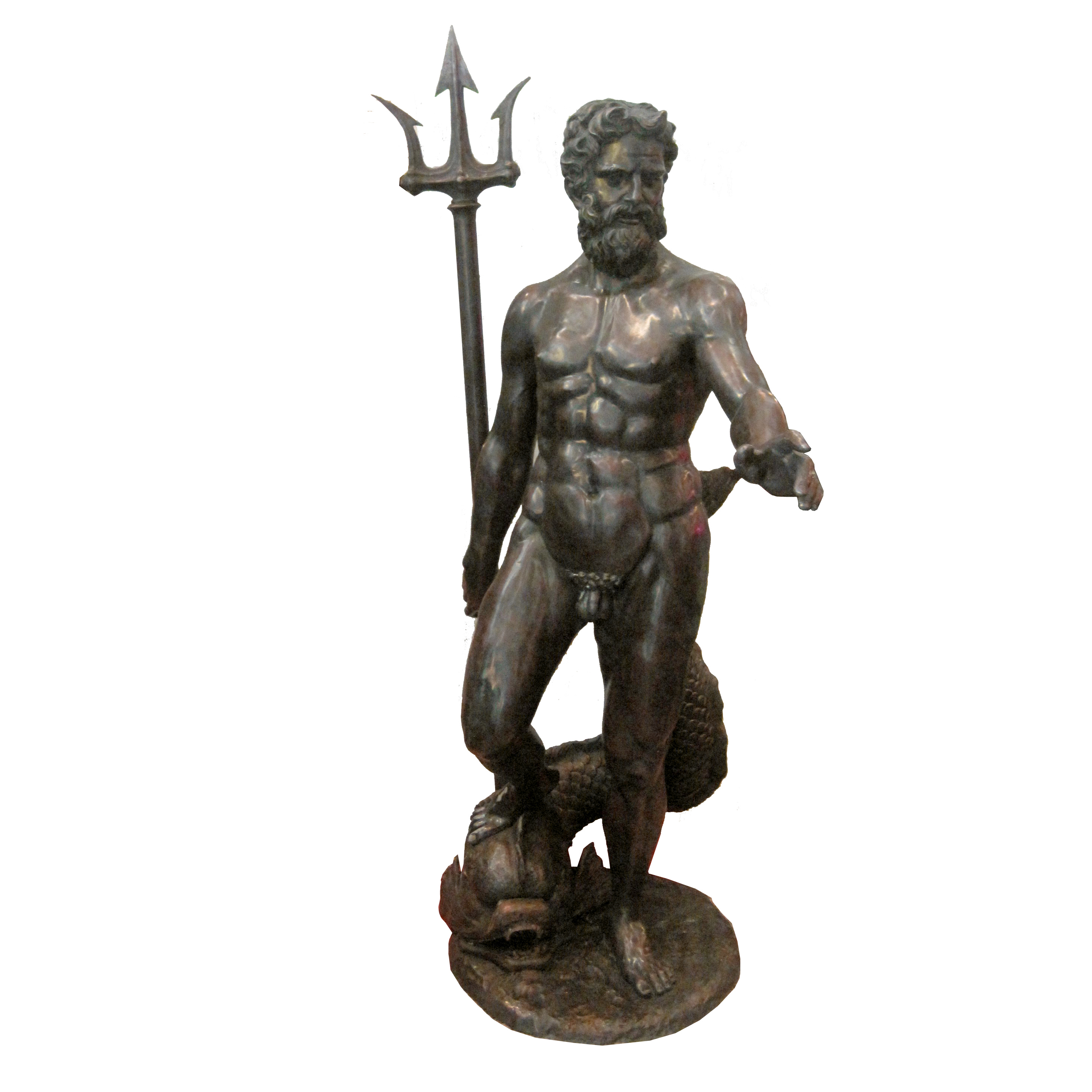 Bronze Neptune on Fish Holding Trident Sculpture | Metropolitan ...