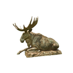 Bronze Moose on Rock Sculpture - Metropolitan Galleries Inc.