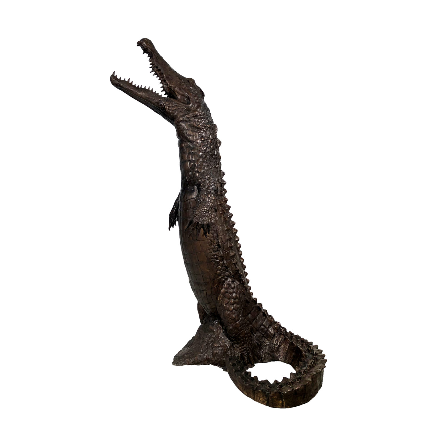 Bronze Standing Crocodile Fountain Sculpture - Metropolitan Galleries Inc.