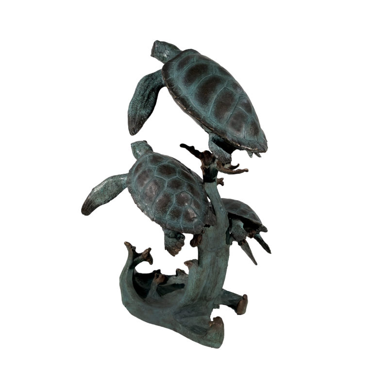 Bronze Small Turtle Fountain Sculpture - Metropolitan Galleries Inc.