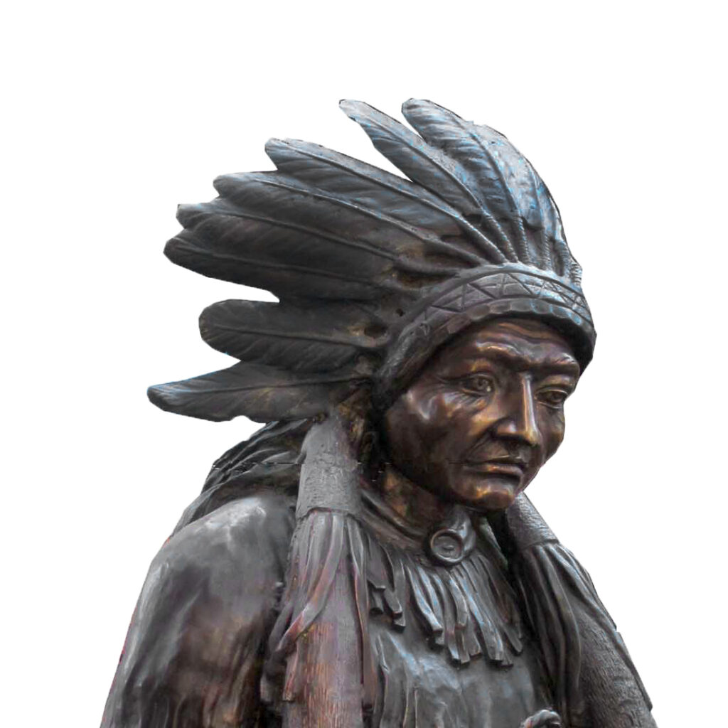 Bronze Indian on Horse Sculpture - Metropolitan Galleries Inc.