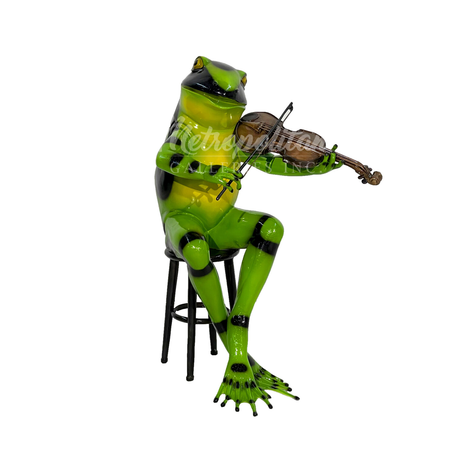 Bronze Musical Frog playing Guitar Sculpture - Metropolitan Galleries Inc.