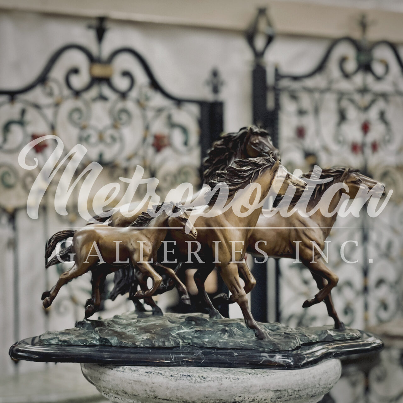 Bronze Cardinal on Branch Sculpture - Metropolitan Galleries Inc.