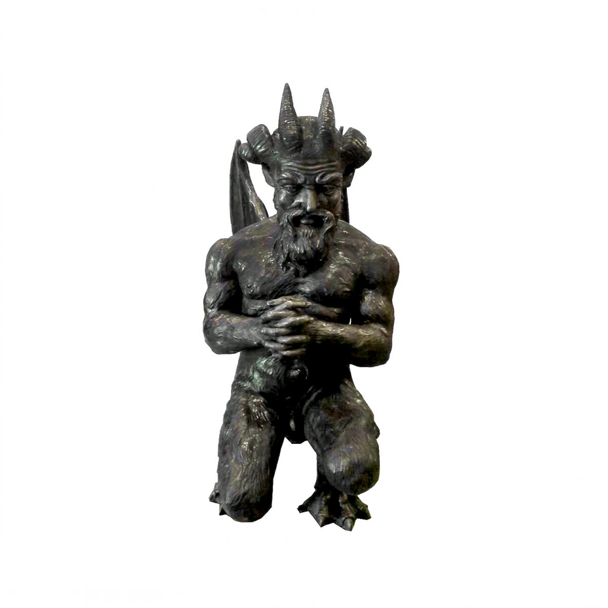 Bronze Kneeling Demon Sculpture - Metropolitan Galleries Inc.