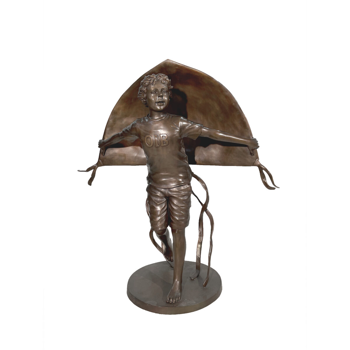 Bronze Girl Flying Kite Sculpture - Metropolitan Galleries Inc.