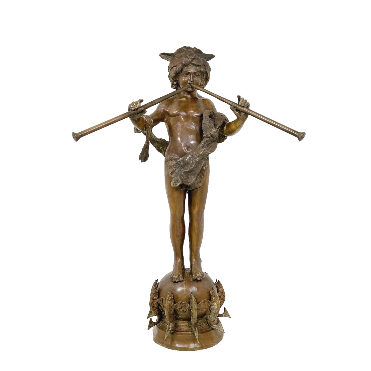 Bronze Pan with Pipes Fountain Sculpture - Metropolitan Galleries