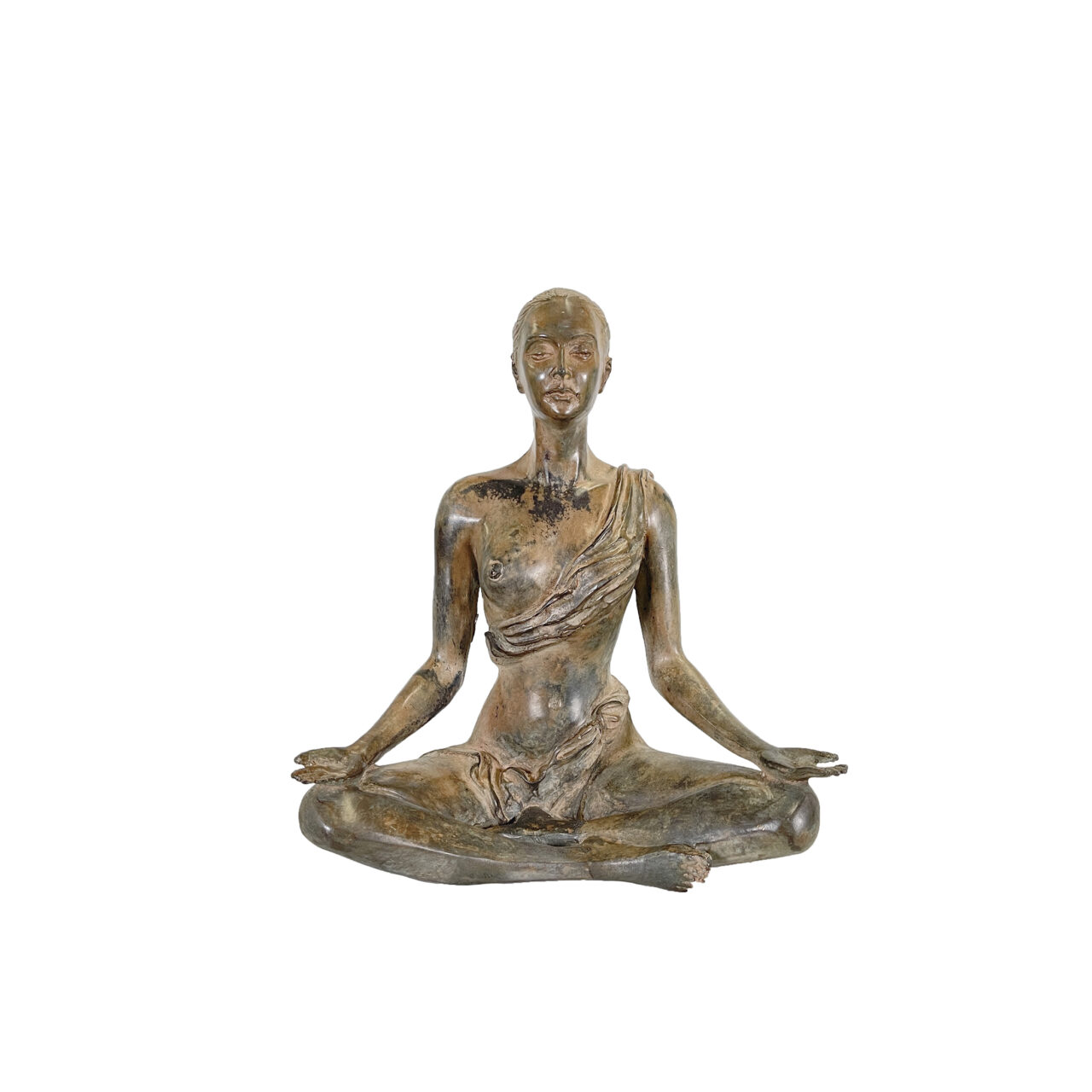 Bronze Namaste Lady Table-top Sculpture - Metropolitan Galleries Inc.