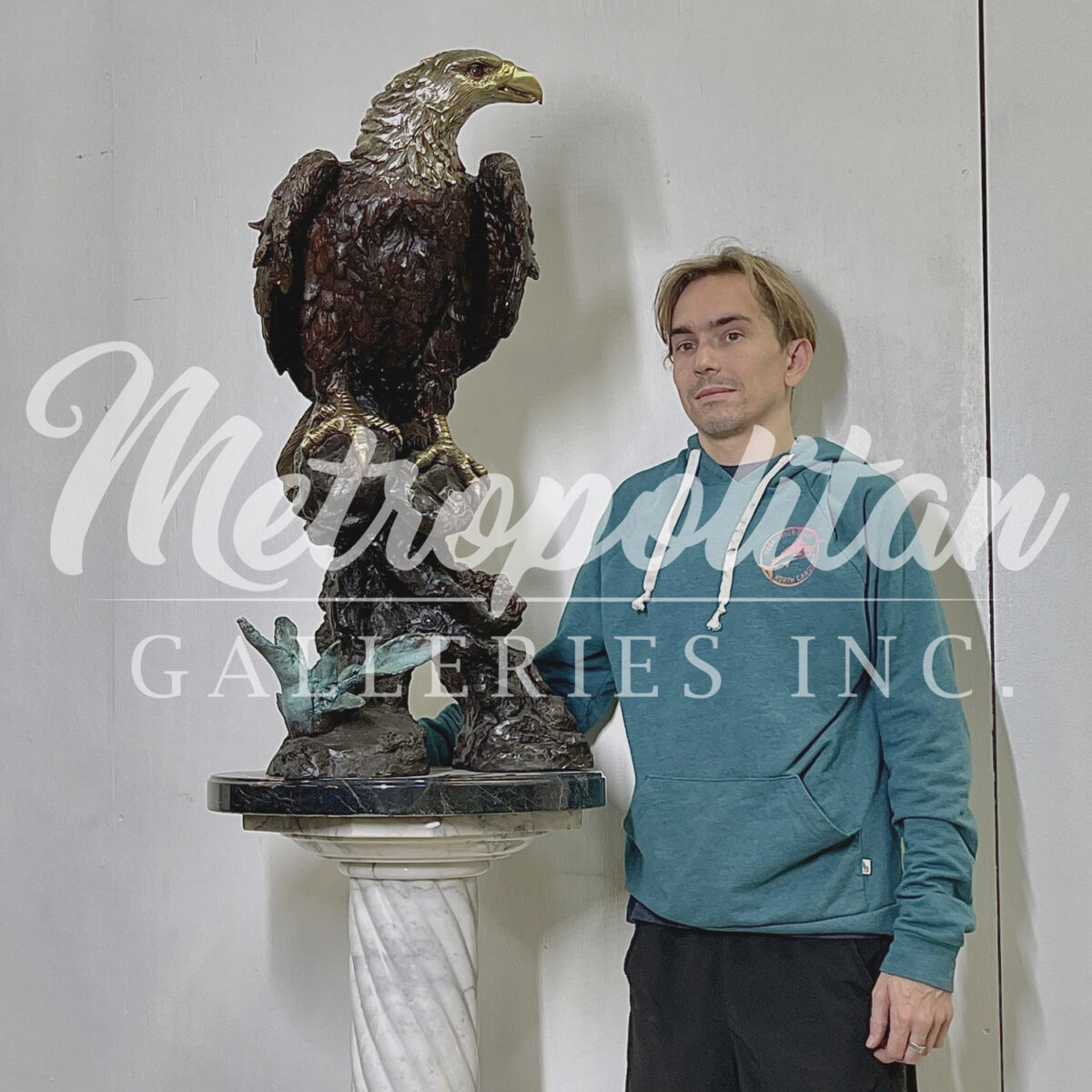 Bronze Large Eagle Table-top Sculpture - Metropolitan Galleries Inc