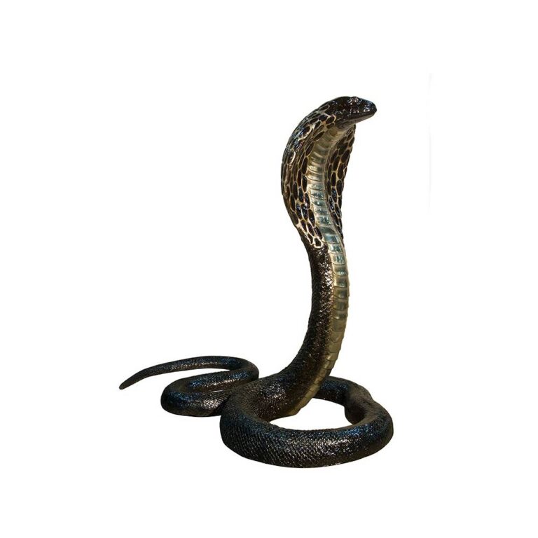 Bronze Standing Cobra Snake Sculpture - Metropolitan Galleries Inc.