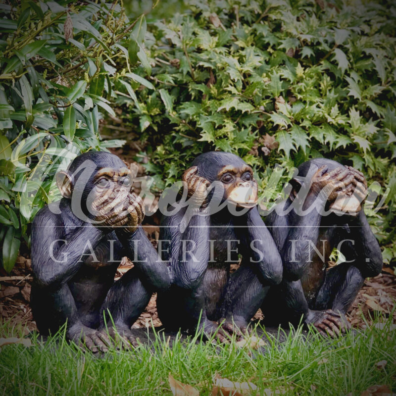 Bronze Three Wise Monkeys - Metropolitan Galleries Inc.