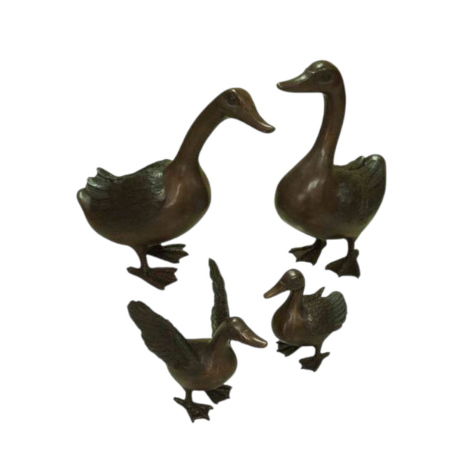 Bronze Ducks Family of Four Sculpture Set - Metropolitan Galleries Inc.
